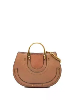 Chloé 2018 Mini Calfskin And Suede Pixie Signature Satchel - Brown