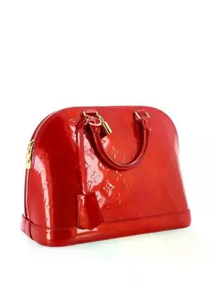 LOUIS VUITTON Alma Handbag Monogram Vernis Pm Satchel - Red