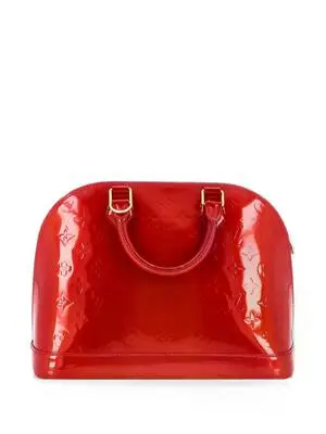 LOUIS VUITTON Alma Handbag Monogram Vernis Pm Satchel - Red