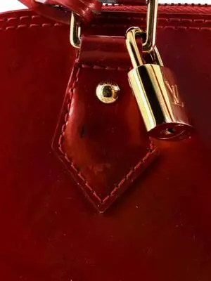 LOUIS VUITTON Alma Handbag Monogram Vernis Pm Satchel - Red