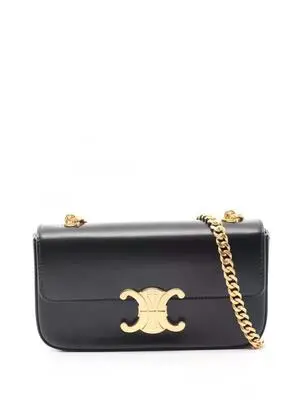 Celine 2000-2026 Shiny Calfskin Triomphe Claude Shoulder Bag