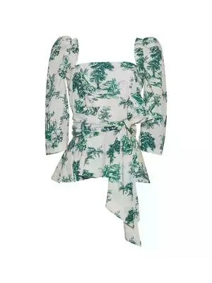 Cara Cara Lauren Toile-print Peplum Blouse