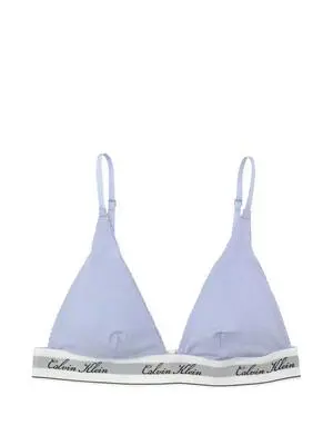 Calvin Klein Logo-tape Triangle Bra - Blue