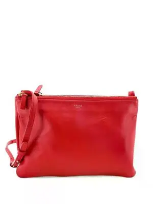 Celine Trio Leather Large Crossbody Bag - Red