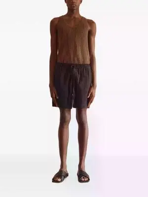 Commas Drawstring-waist Linen Shorts