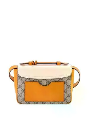 Gucci Padlock Front Pocket Flap Gg Coated Canvas And Leather Mini Shoulder Bag