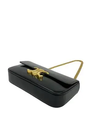 Celine 2022 Shiny Calfskin Triomphe Claude Shoulder Bag
