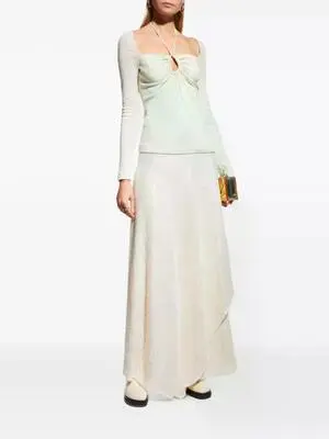 Rosetta Getty Ruched Drawstring Cutout Top
