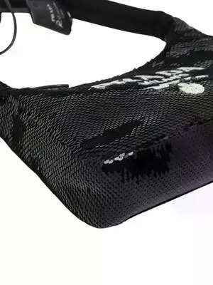 Prada 2000-2013 Mini Re Nylon Paillettes Sequin Re Edition 2000 Shoulder Bag - Black