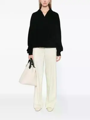 Frenckenberger Wrap-design Shawl-lapel Sweater