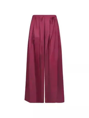 DANAME Sandy Pleated Satin Palazzo Pants - Purple