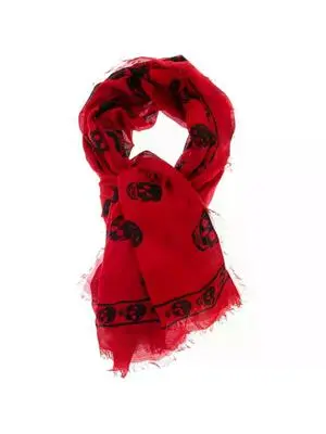 Alexander McQueen Skull Frayed Scarf