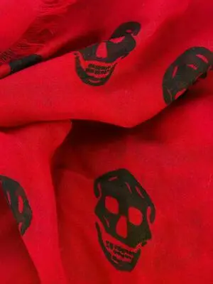 Alexander McQueen Skull Frayed Scarf