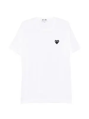 Play Comme Des Garcon Heart-patch T-shirt - White