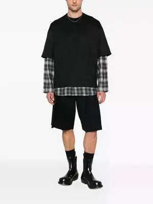 Comme Des Garçons Layered-design Check-pattern T-shirt