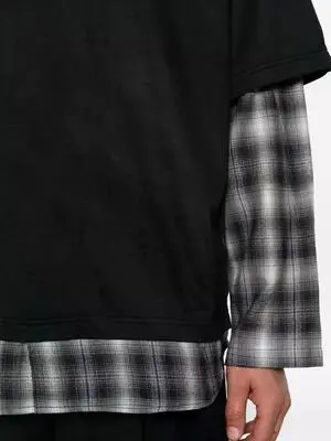 Comme Des Garçons Layered-design Check-pattern T-shirt