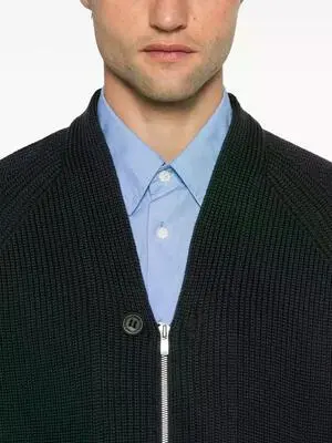 Comme Des Garçons Ribbed-knit Zip-up Cardigan