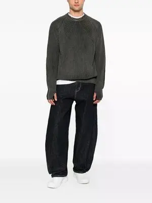 Comme Des Garçons Ribbed-knit Raglan-sleeve Sweater