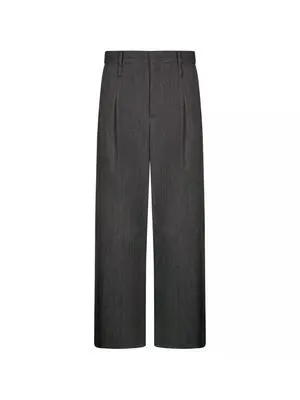 Emporio Armani Pinstripe-pattern Pleated Trousers - Grey
