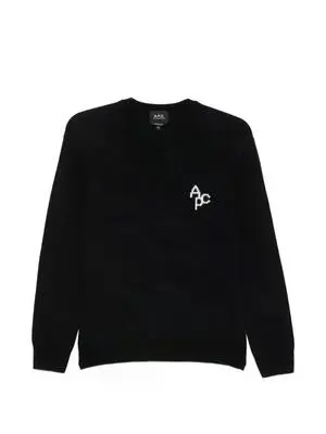 A.p.c. Logo-embroidered Crew-neck Sweater