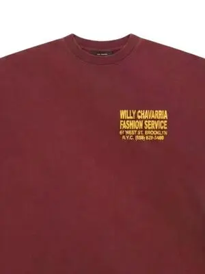 WILLY CHAVARRIA Logo-print Cotton T-shirt - Red
