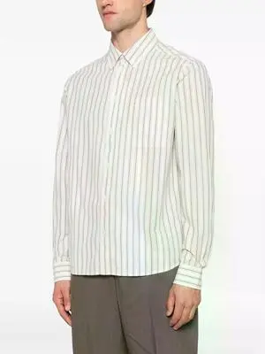 LES DEUX Striped Button-down Shirt - White