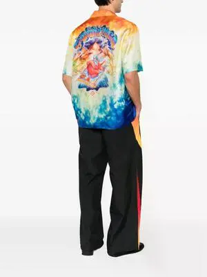 Casablanca Tie-dye Graphic-print Shirt - Orange