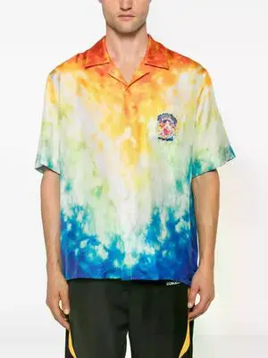 Casablanca Tie-dye Graphic-print Shirt - Orange