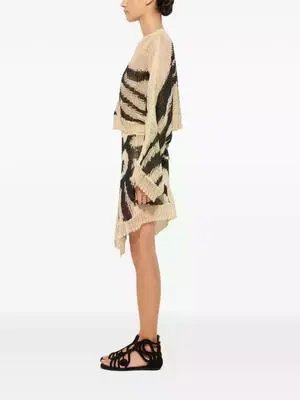 Emilio Pucci Marmo-print Linen Asymmetrical Skirt