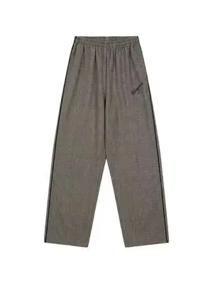 WILLY CHAVARRIA The Ruff Rider Check Track Pants - Grey
