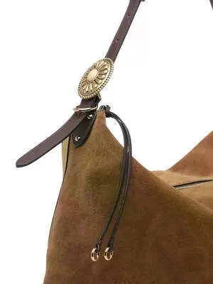 Etro Large Rosette Suede Shoulder Bag