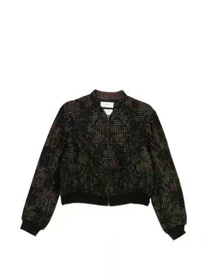 QUETSCHE Check-pattern Bomber Jacket - Brown