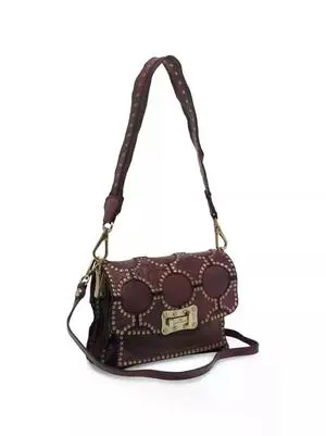 CAMPOMAGGI Agnese Studded Leather Shoulder Bag - Brown