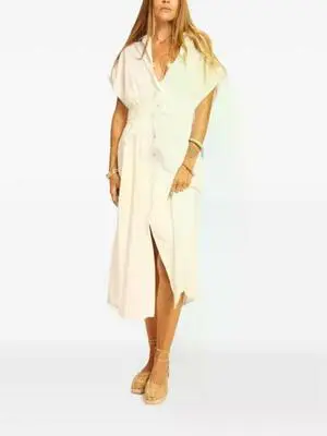 Natalie Martin Harper Embroidered Belted Midi Dress