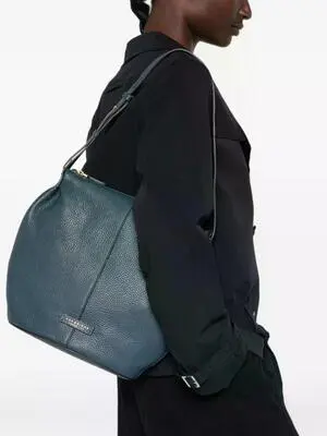 THE BRIDGE Byron Grained-leather Shoulder Bag - Blue