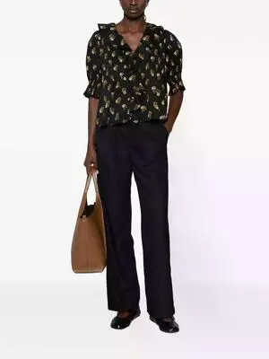 DÔEN Olivia Pleated Trousers - Black
