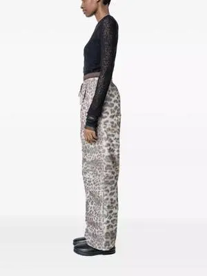 MULLER OF YOSHIOKUBO Leopard-print Double-waist Trousers