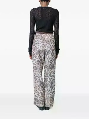 MULLER OF YOSHIOKUBO Leopard-print Double-waist Trousers
