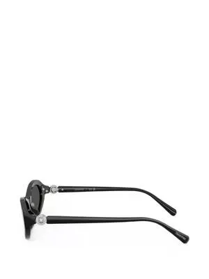 SWAROVSKI Crystal-embellished Oval-frame Sunglasses