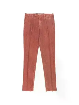 Boglioli Linen Straight-leg Trousers - Red