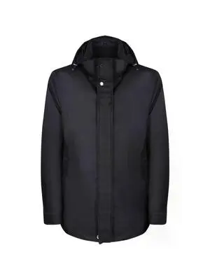 MOORER Hooded Concealed-fastening Jacket