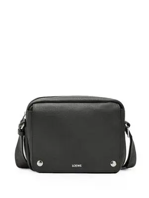 Loewe Medium-pebble Messenger Bag In Supple Grained Calfskin - Black
