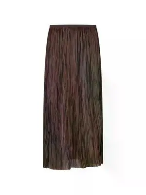 ROBERTO COLLINA Midi Pleated Plissé-effect Skirt - Brown