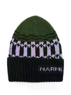 Marni Logo-patch Beanie Hat - Black
