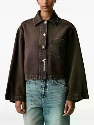 VICOLO Embellished-button Denim Jacket - Brown