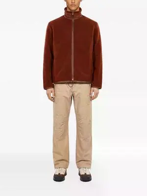 RANRA Leather-trim Fleece Coat
