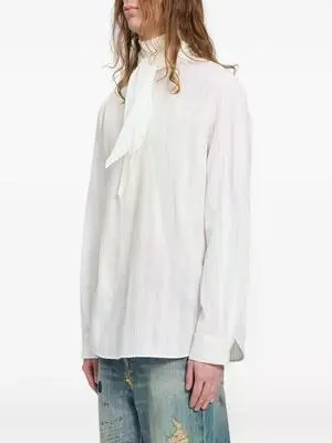 ANN DEMEULEMEESTER Pussy-bow Ajour-knit T-shirt