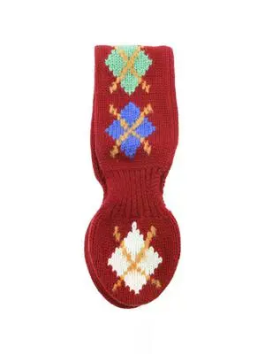 Guest In Residence Argyle Bowtie Knit Scarf - Red