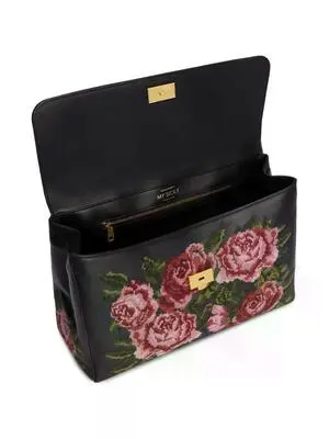 Dolce & Gabbana Maxi My Sicily Handbag In Fine Stitch Embroidery - Black