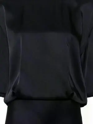 SEMICOUTURE Satin-finish Open-back Maxi Dress - Black